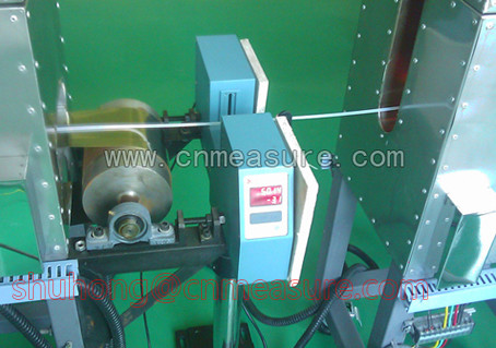Cable diameter measuring device. Laser diameter control gauge